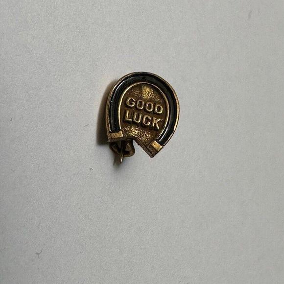 Jewelry | Vintage Tiny Good Luck Horseshoe Gold Tone Lapel Brooch Pin ...